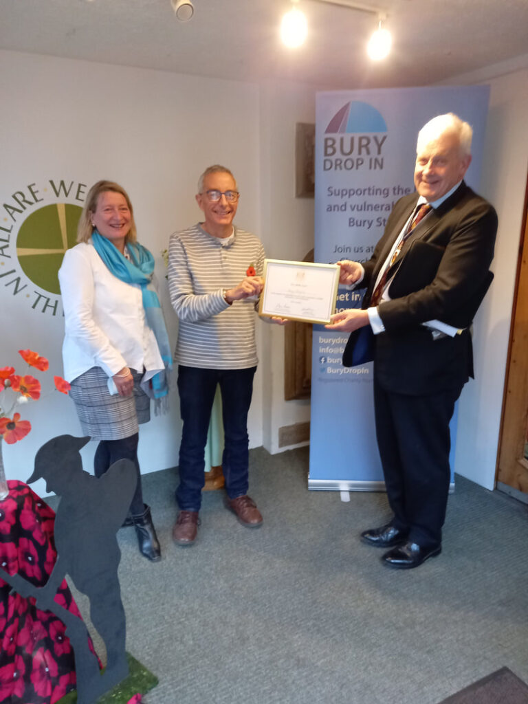 Bury Drop In presented Suffolk award in recognition of outstanding ...